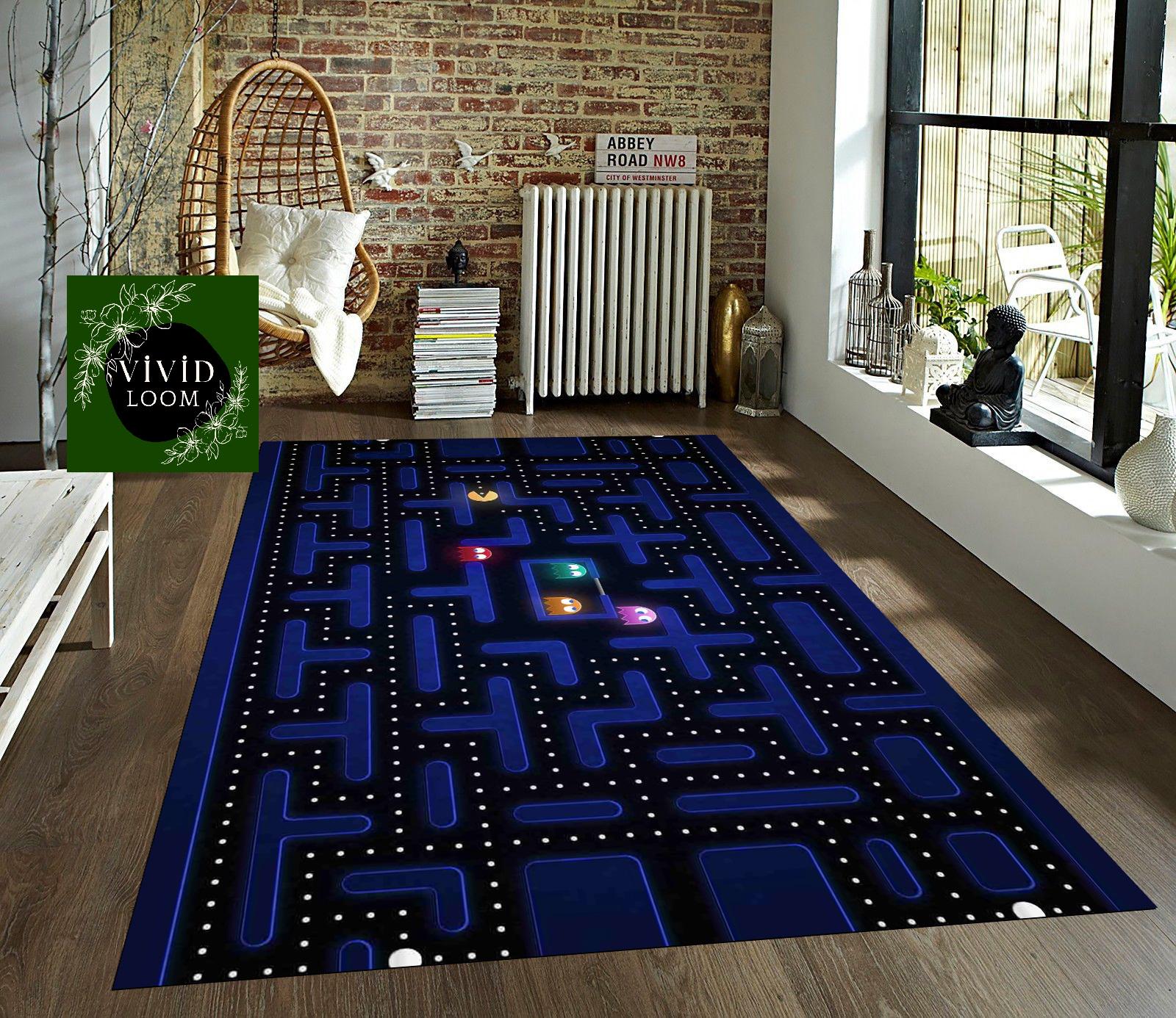 Pac-man Rug, Retro Gaming Area Rug, Classic Arcade Vibes, Unique Home ...