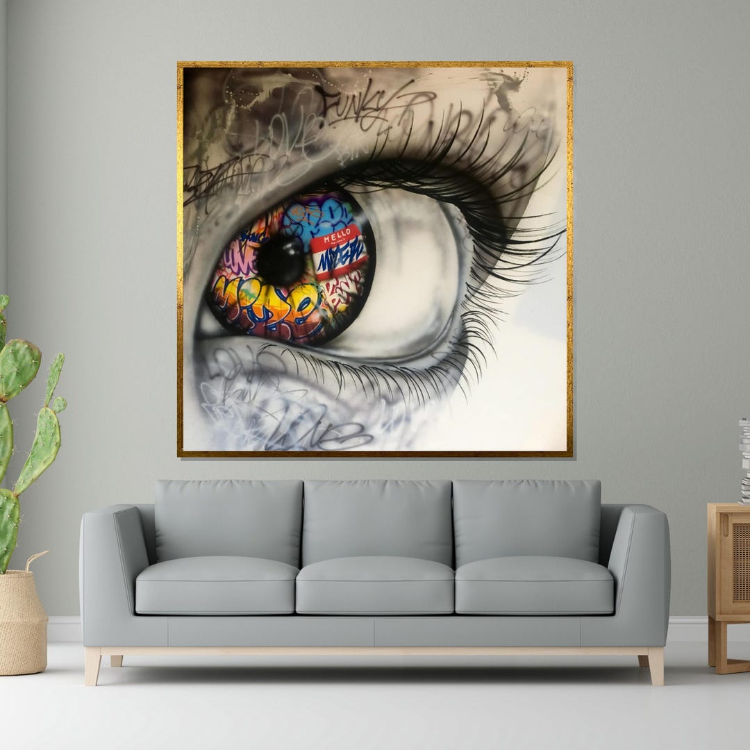 Graffiti Eye Canvas, Street Art Eye Print, Graffiti Wall Art, Eye Art ...
