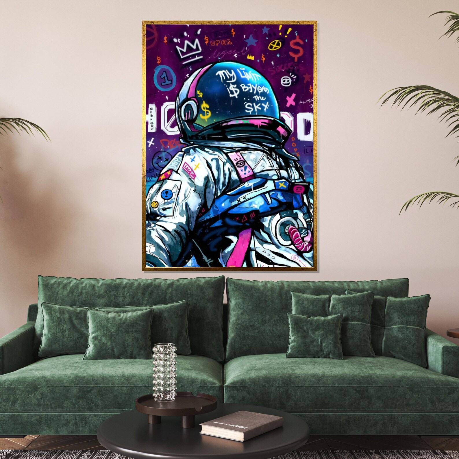 Graffiti Astronaut Canvas, Urban Space Art, Colorful Astronaut Print ...