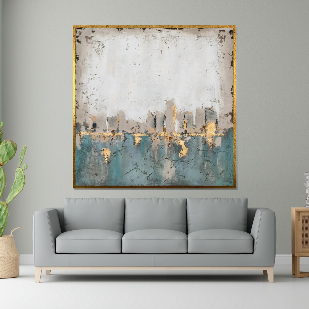 Abstract Cityscape Canvas, Urban Skyline Wall Art, Modern Abstract ...