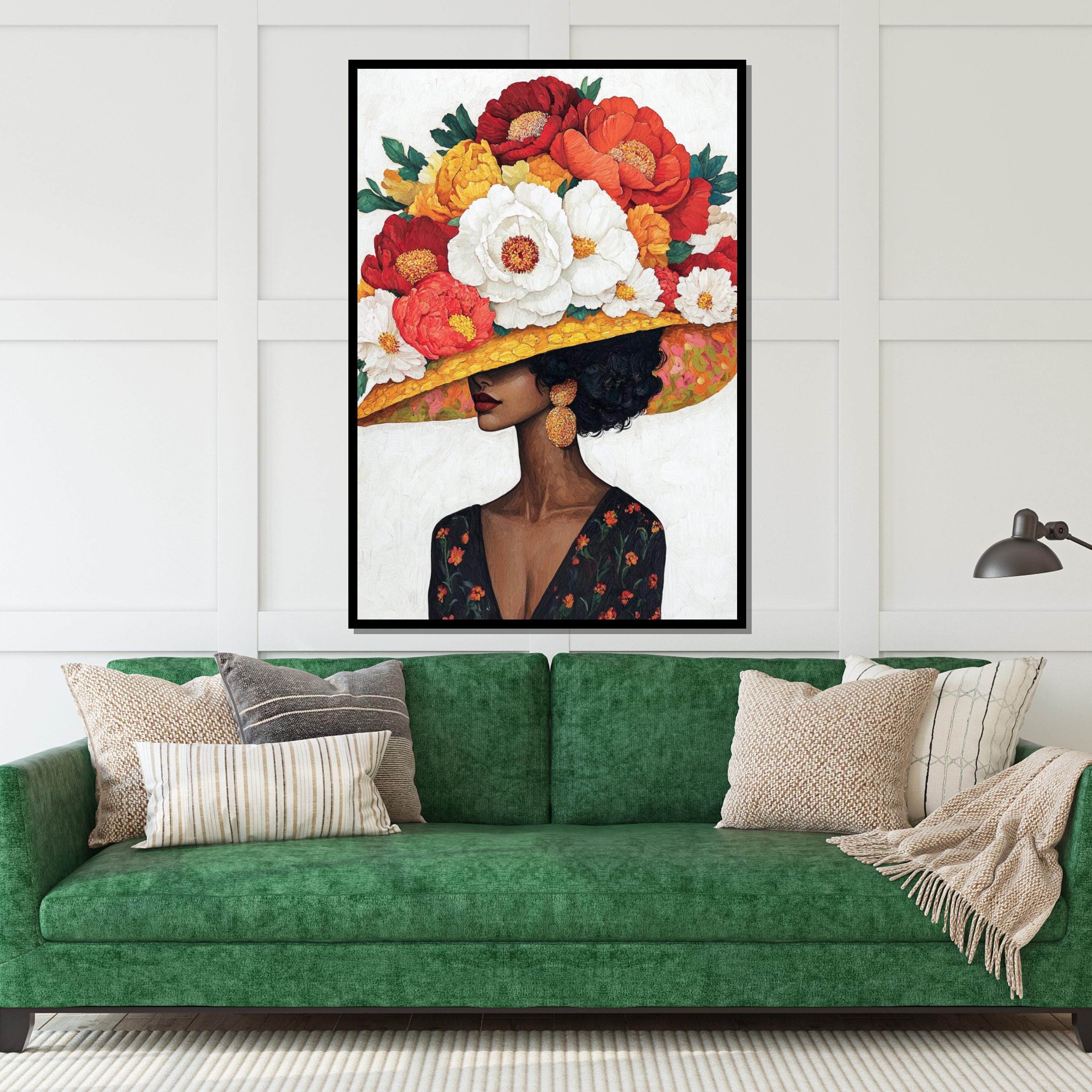Floral Lady Canvas, Elegant Woman With Flowers, Modern Art, Wall Art ...