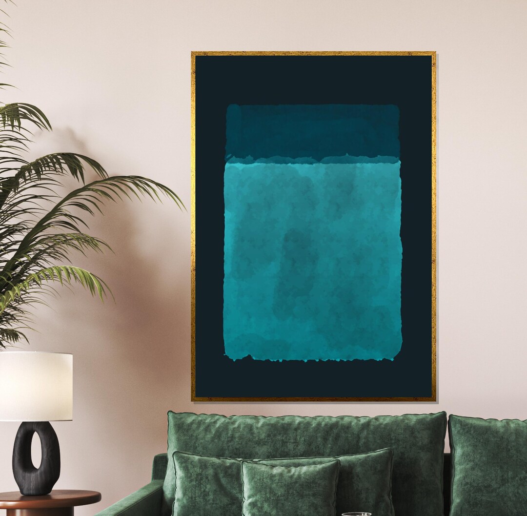 Blue Abstract Canvas, Rothko Inspired Art, Modern Wall Decor, Turquoise ...