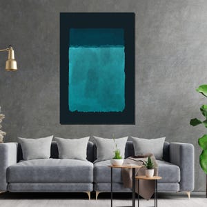Blue Abstract Canvas, Rothko Inspired Art, Modern Wall Decor, Turquoise ...