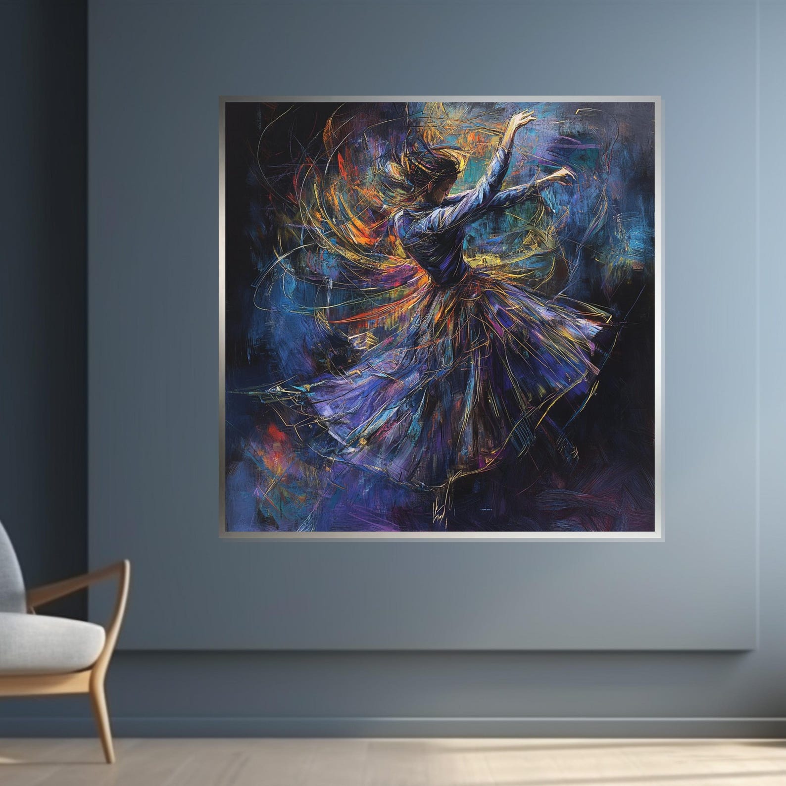 Colorful Dancer Canvas, Energetic Dance Art, Abstract Dance Painting ...