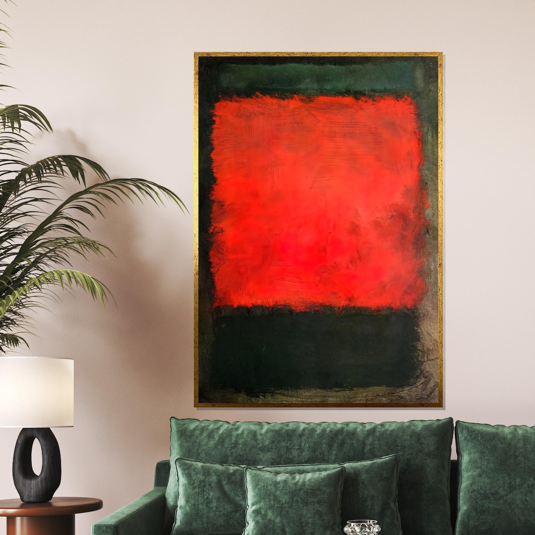 Abstract Red Canvas, Modern Art Print, Color Block Wall Decor ...