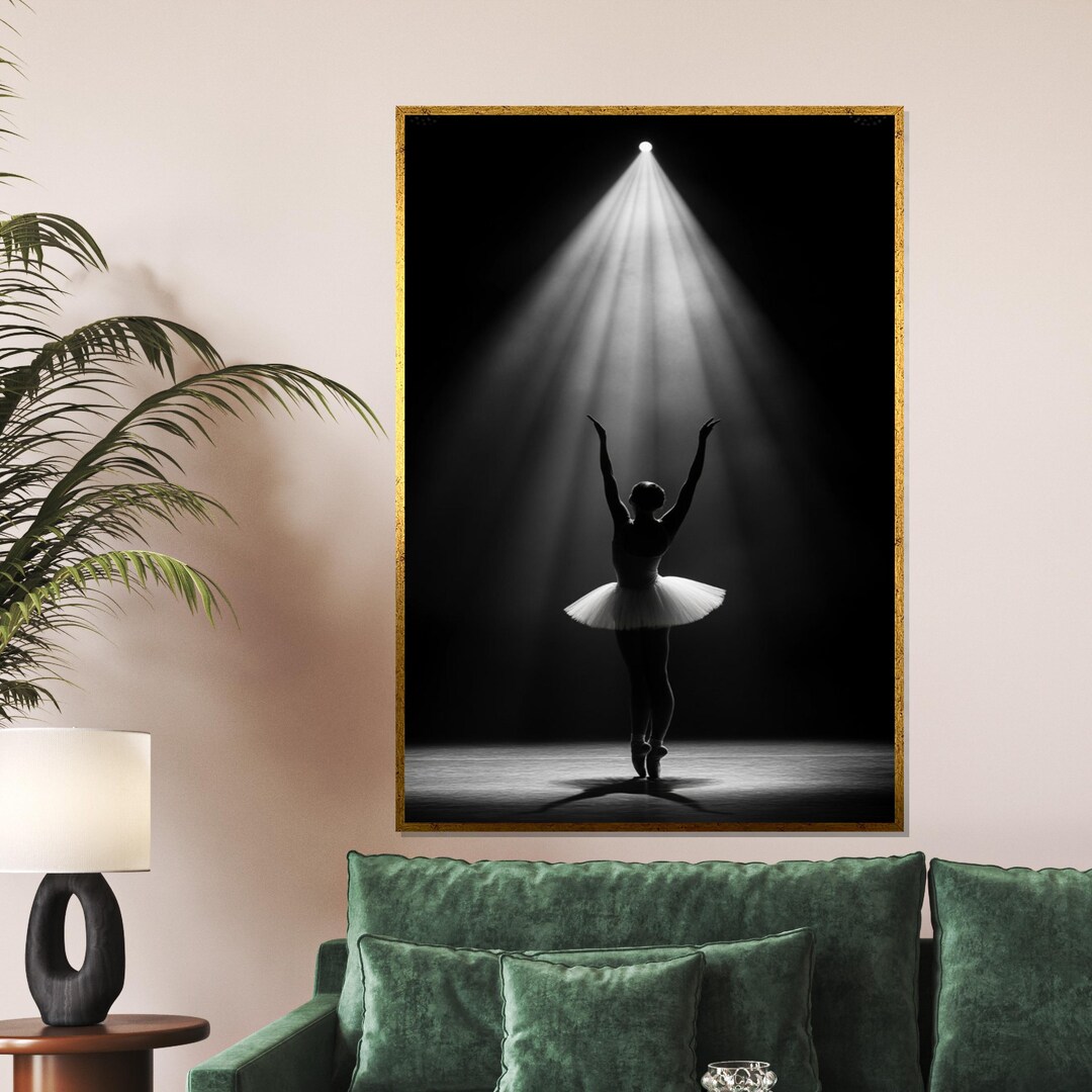 Ballet Dancer Canvas, Elegant Ballerina Art, Dance Wall Art, Spotlight ...