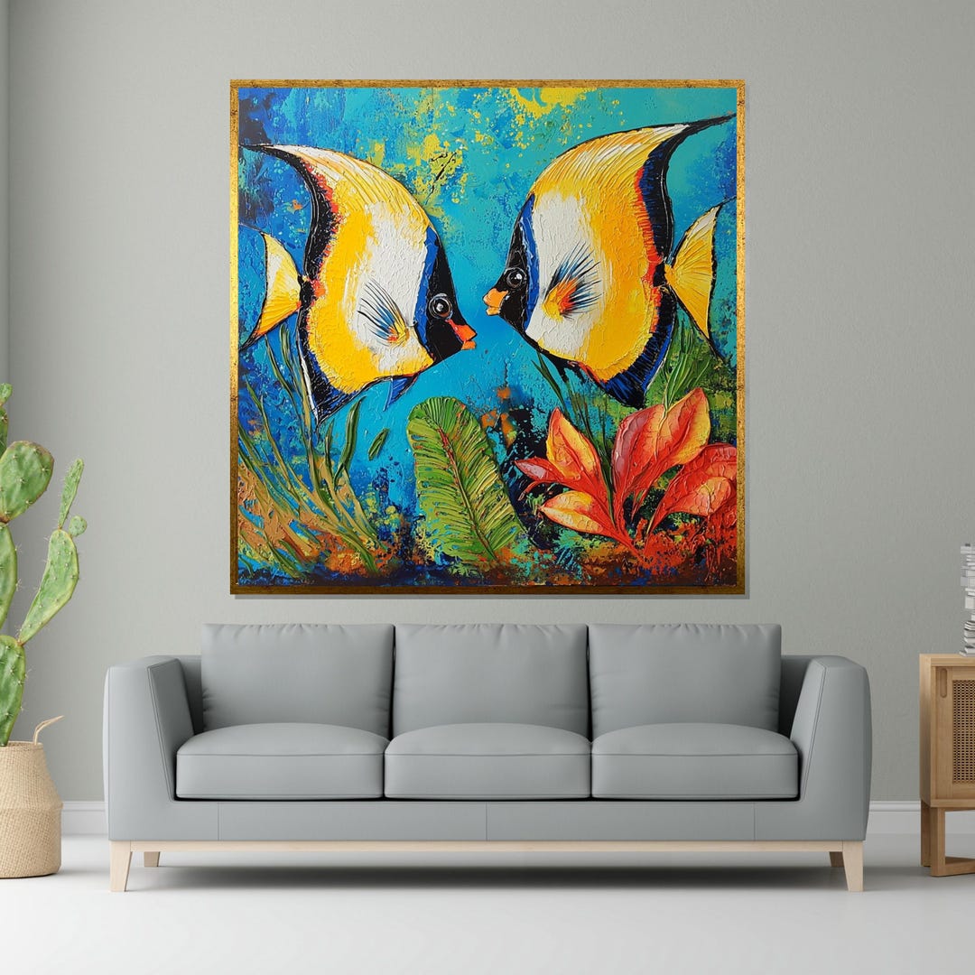 Colorful Fish Canvas, Vibrant Fish Wall Art, Marine Life Print ...