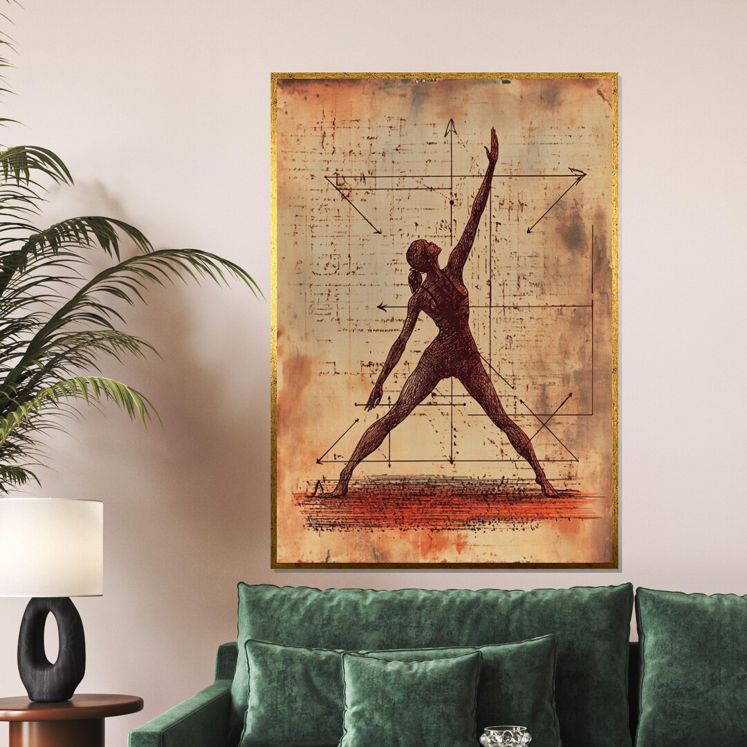 Geometric Dancer Canvas, Ballet Silhouette Art, Dance Wall Print ...