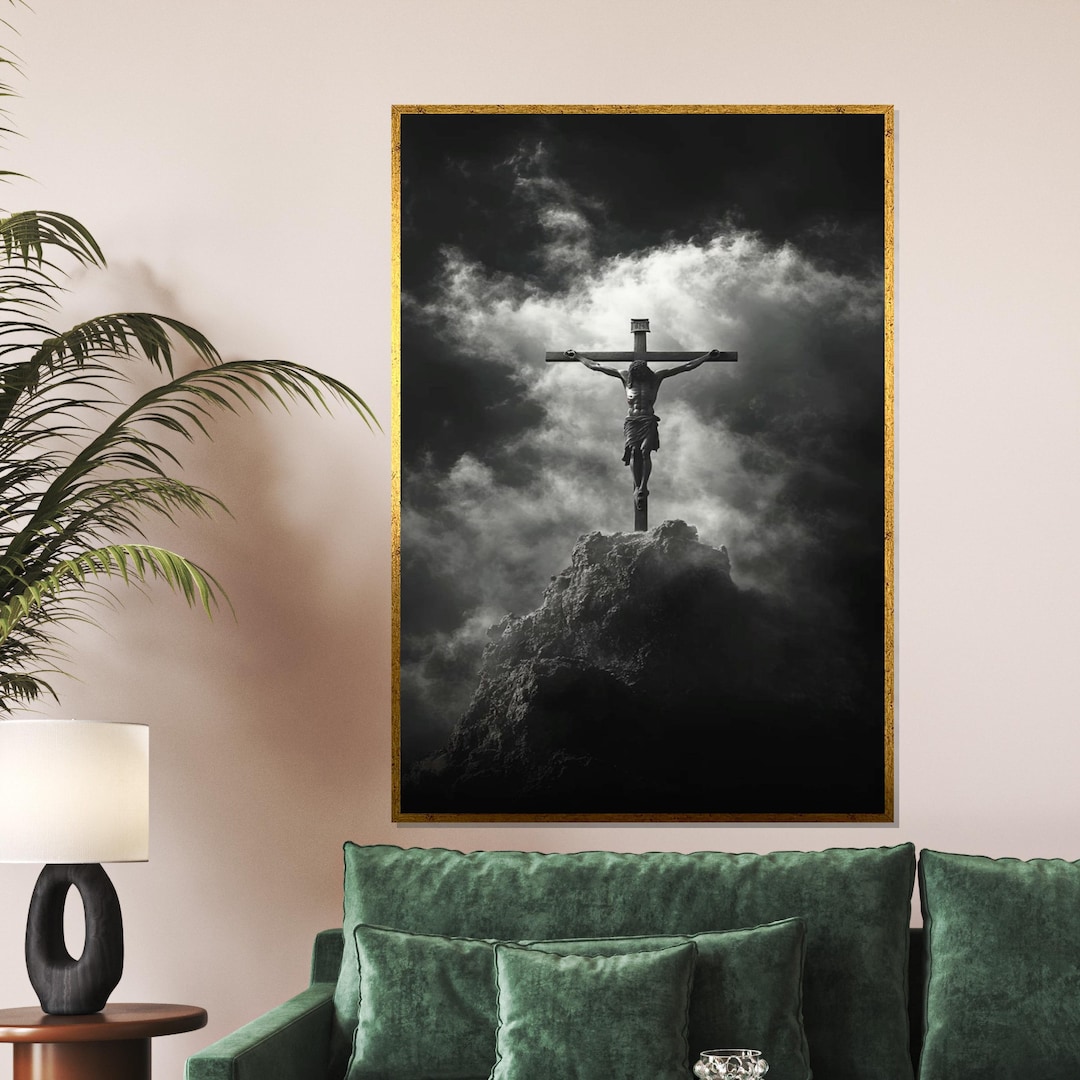 Crucifixion Art, Jesus on the Cross Canvas, Religious Wall Art ...