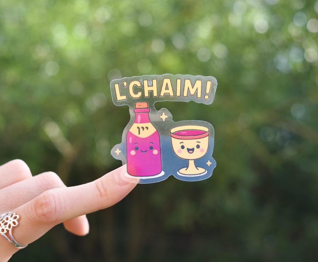 Shabbat Shalom L’chaim Sticker | Jewish Food Pun Vinyl Sticker - Etsy