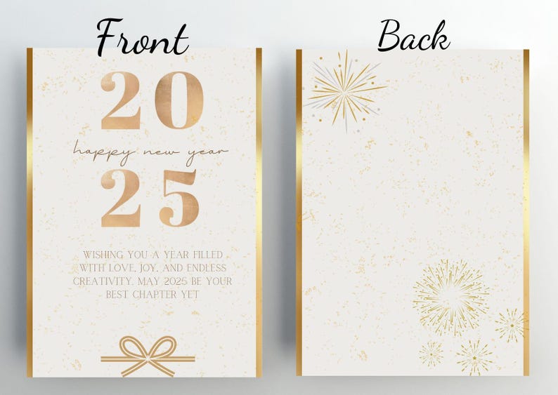 Printable New Year Card to Print at Home Digital Card 2025 - Etsy