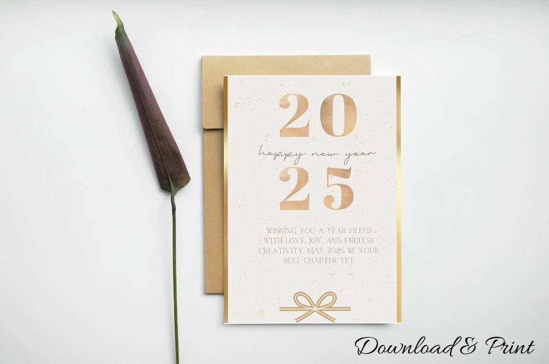 Printable New Year Card to Print at Home Digital Card 2025 - Etsy