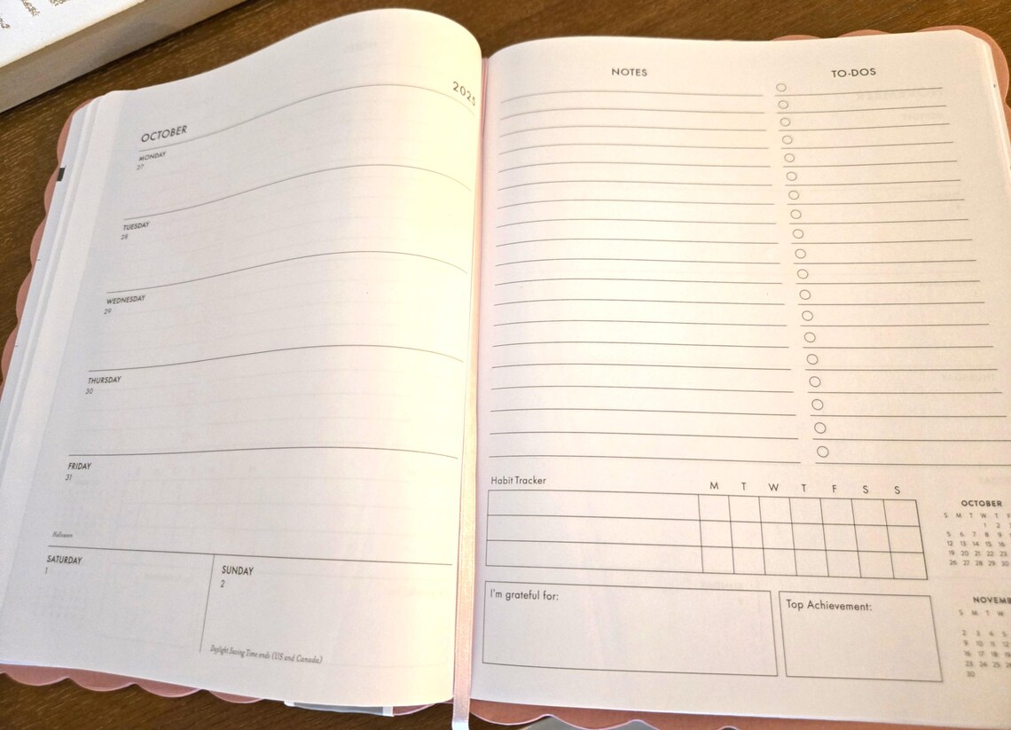 2025 Petal Pink Weekly and Monthly Planner With Weekly to Do List and ...