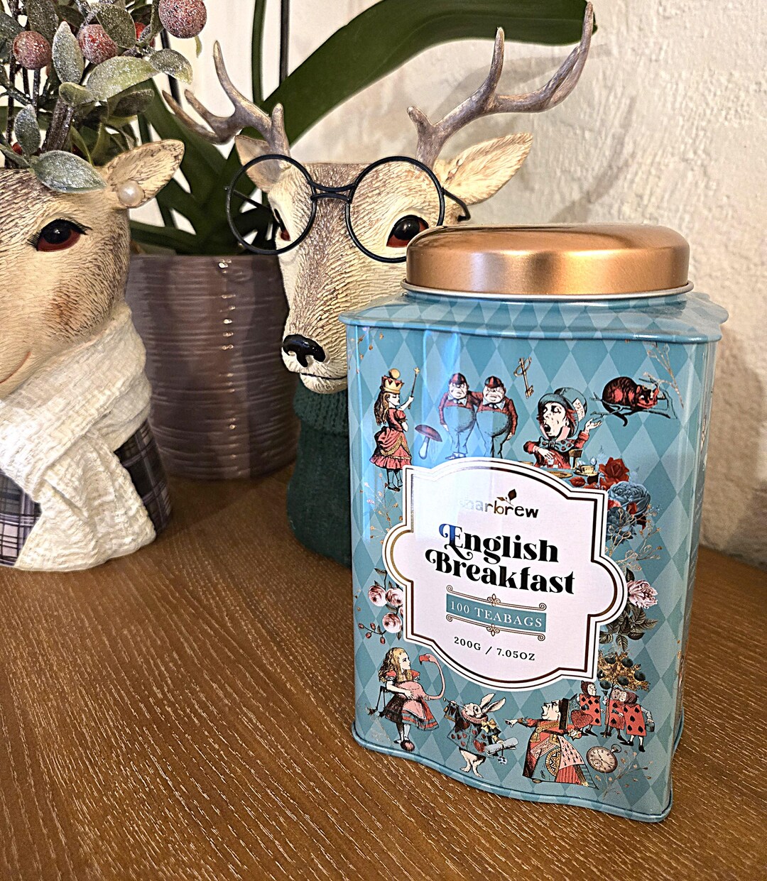 Charbrew English Breakfast 100 Teabags in Alice in Wonderland Tin ...
