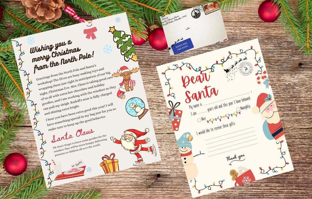 Colorful and Fun Santa Letter Package Save 50% Cyber Sale - Etsy