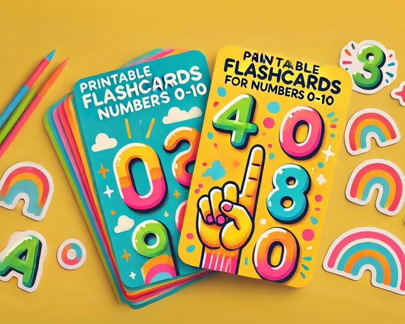 Printable Flashcards for Numbers 0-10 Number Recognition Hand and Word ...