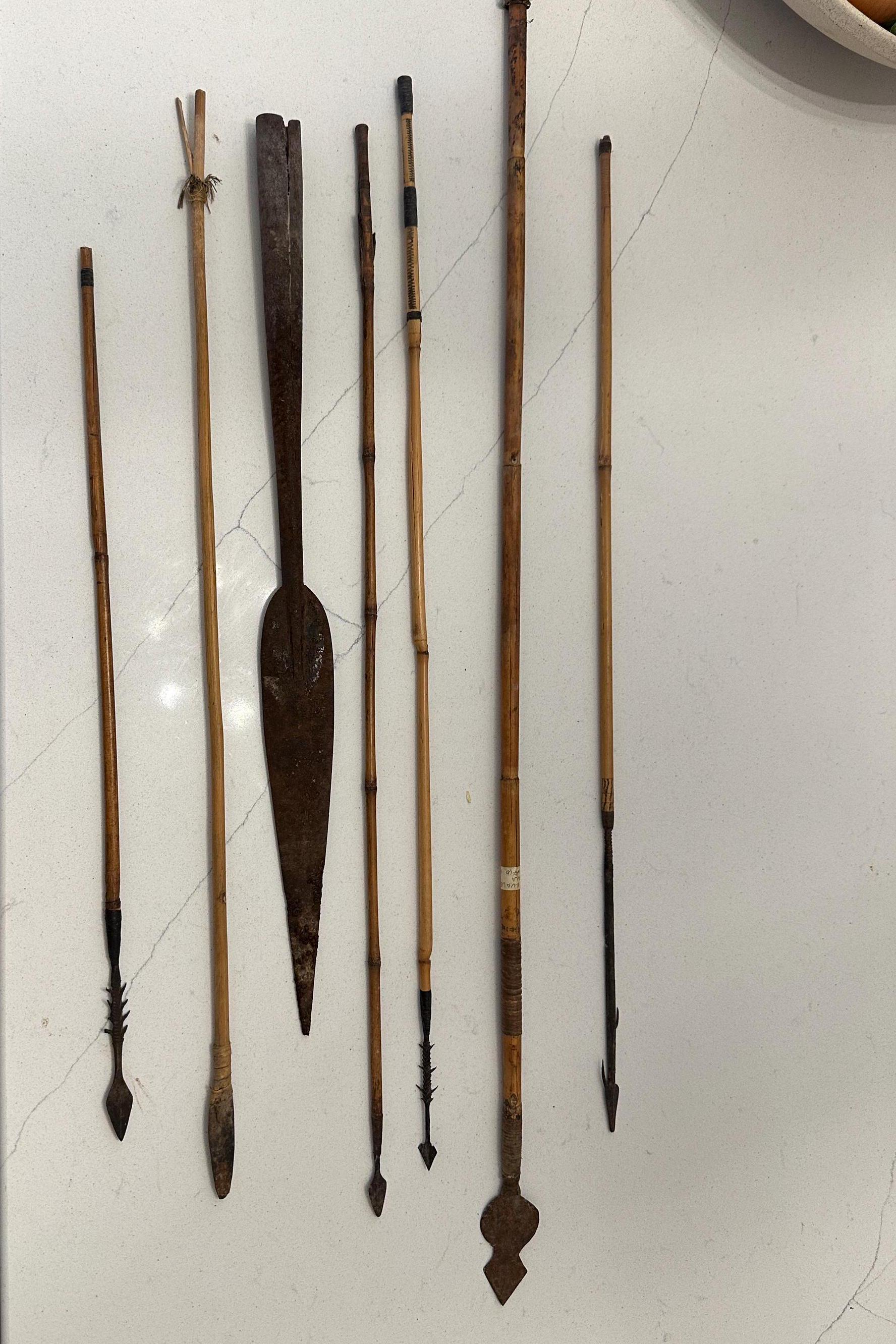 Central African Traditional Iron Tipped Arrows and Spearhead From the ...