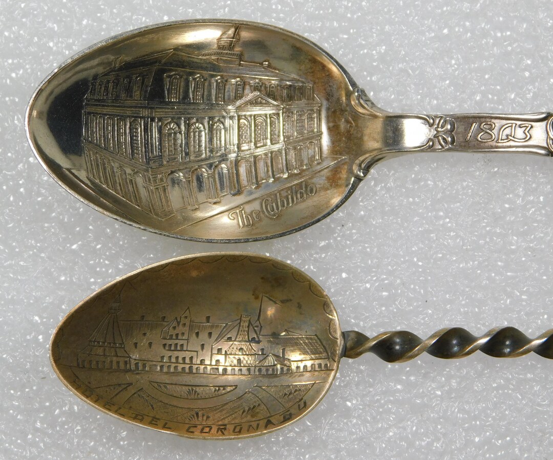 The Cabido & Hotel Del Coronado STERLING Vintage Souvenir 2 SPOONS - Etsy