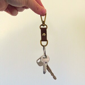 Leather Keychain Extender With Antique Brass Clip Perfect for Belt ...