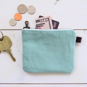 Teal Mini Coin Pouch Small Aqua Zipper Bag Card Wallet Stocking Stuffer ...