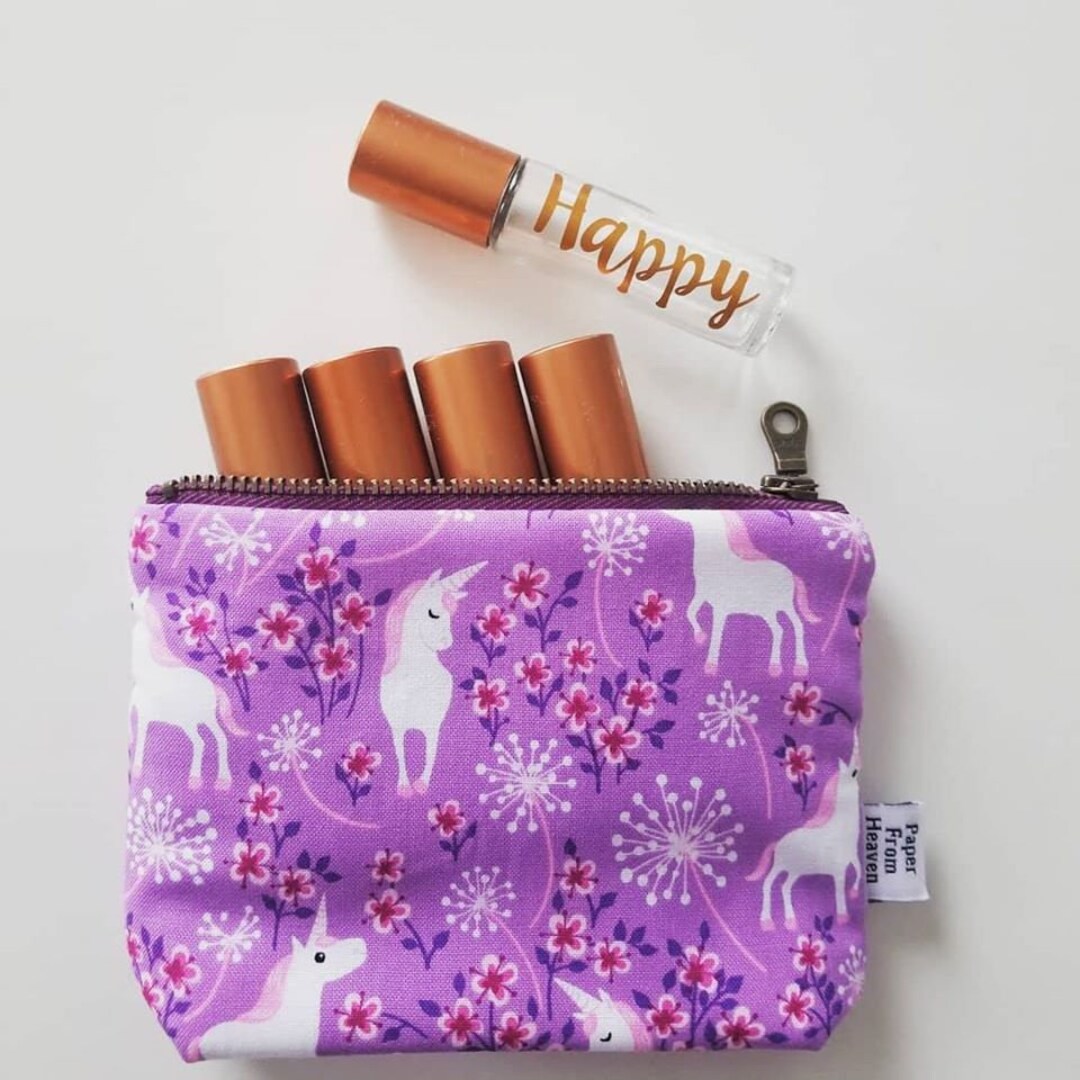 Unicorn Mini Zip Bag Lilac Lavender Fairy Zipper Pouch Small Sewing Kit ...