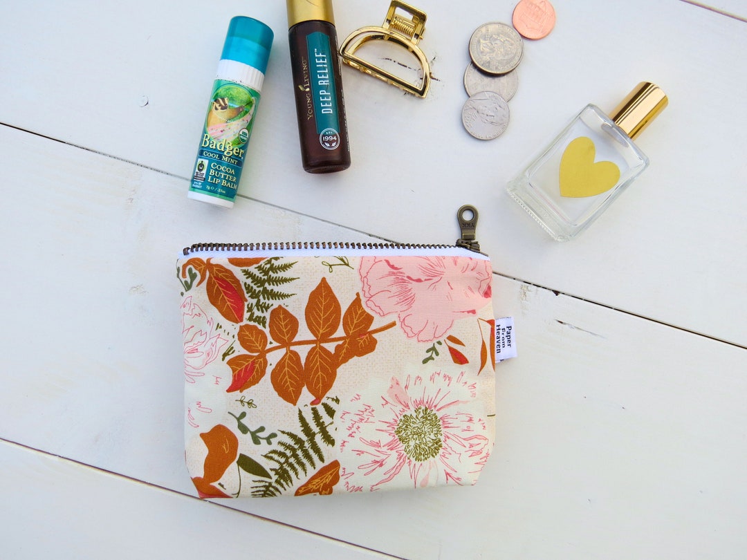 Mini Zip Bag Foraged Garland Zipper Pouch, Small Coin Purse, Stocking ...