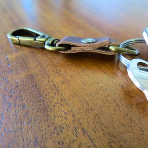Leather Keychain Extender With Antique Brass Clip Perfect for Belt ...