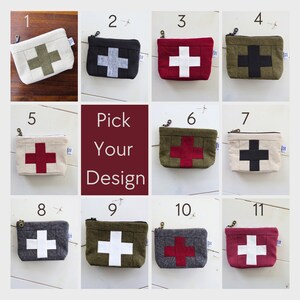 Mini Medical Pouch - Red Cross Patchwork First Aid Kit : Personalized ...