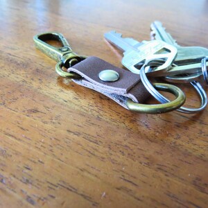 Leather Keychain Extender With Antique Brass Clip Perfect for Belt ...