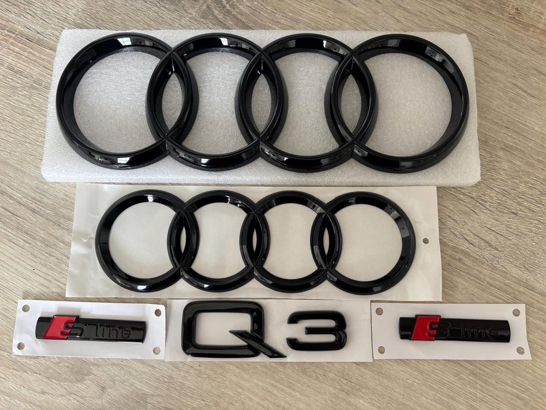Audi Q3 2010-2018 Gloss Black Badge Set Grill/boot/fender S Line - Etsy