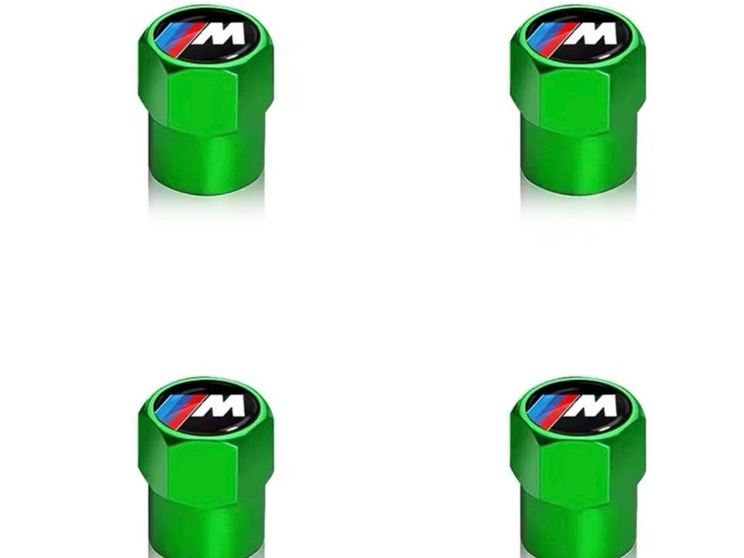 4x BMW M Sport Logo Wheel Tyre Air Valve Sealing Metal Dust Caps Screw ...