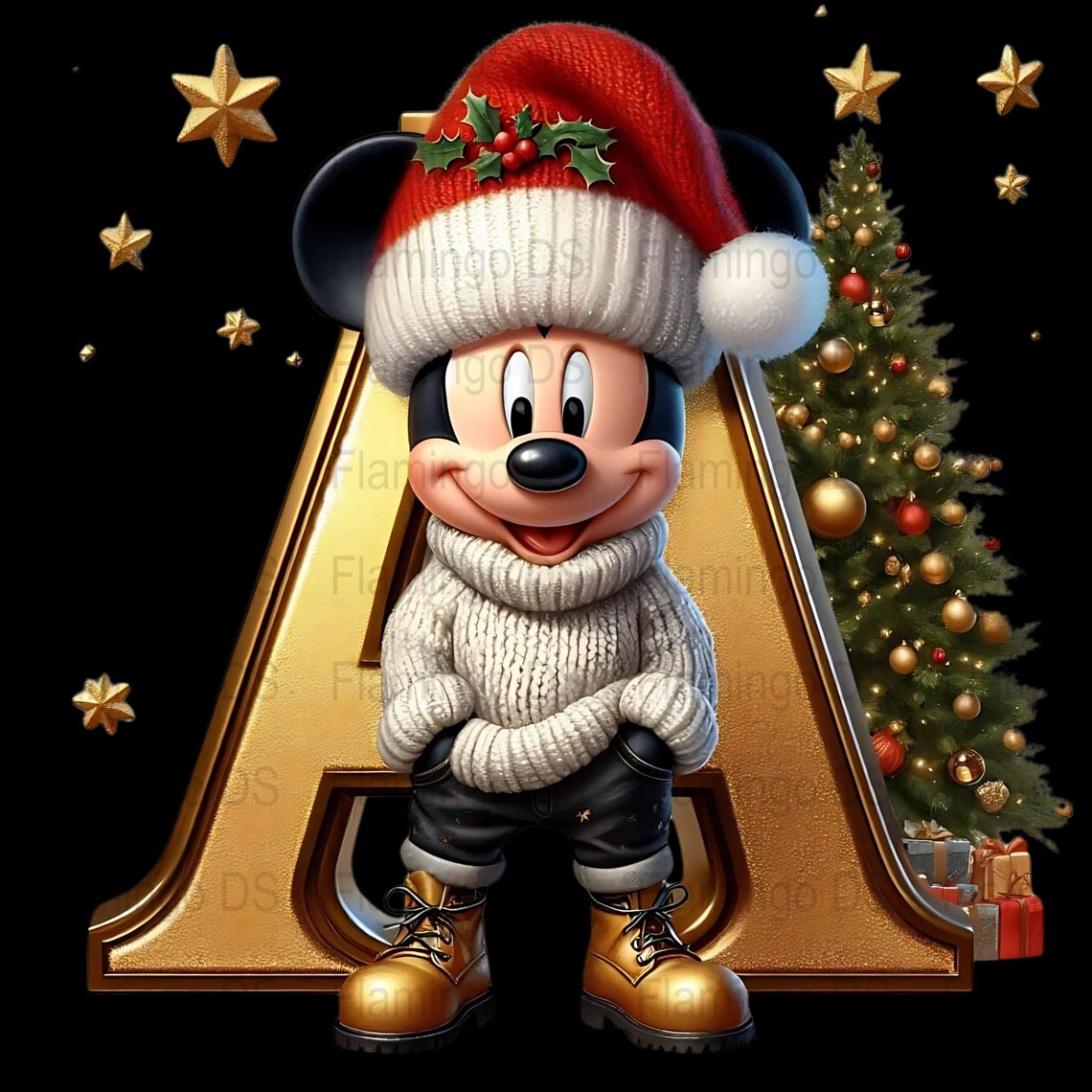 Festive Christmas Alphabet Art Digital Download, Personalized Decor ...