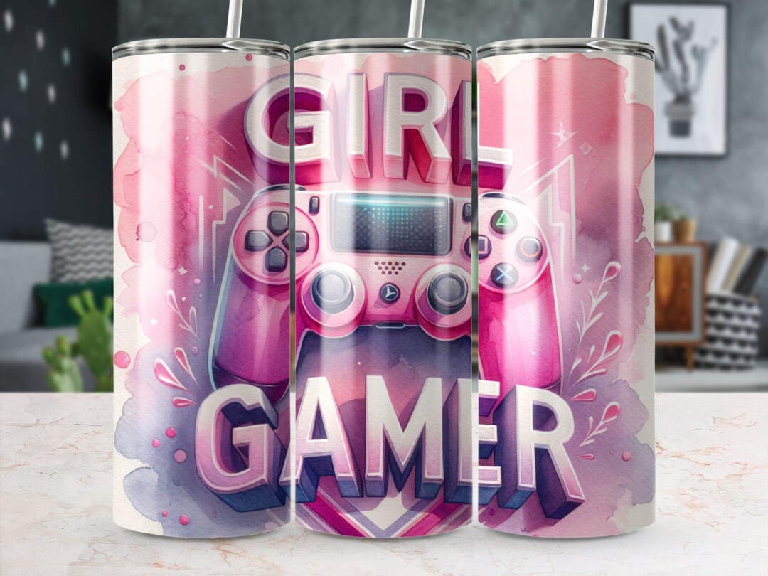 Girl Gamer Tumbler Cup Cute Gaming Design for Girls Insulated Travel ...