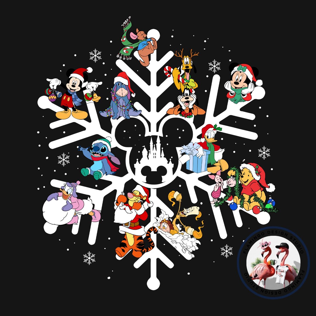 Disney PNG Characters Christmas Snowflake Digital Download, Holiday ...