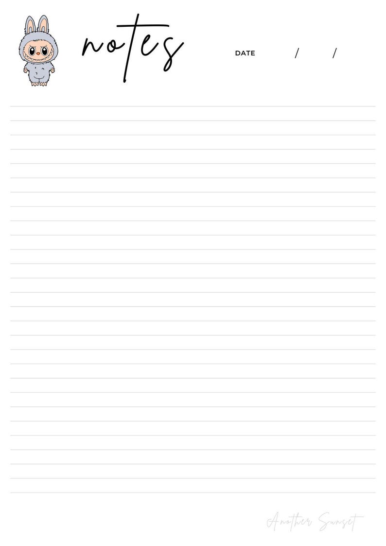 30 Labubu Sea Salt Coconut Notes, Labubu Doll Template, Notes, Writing ...