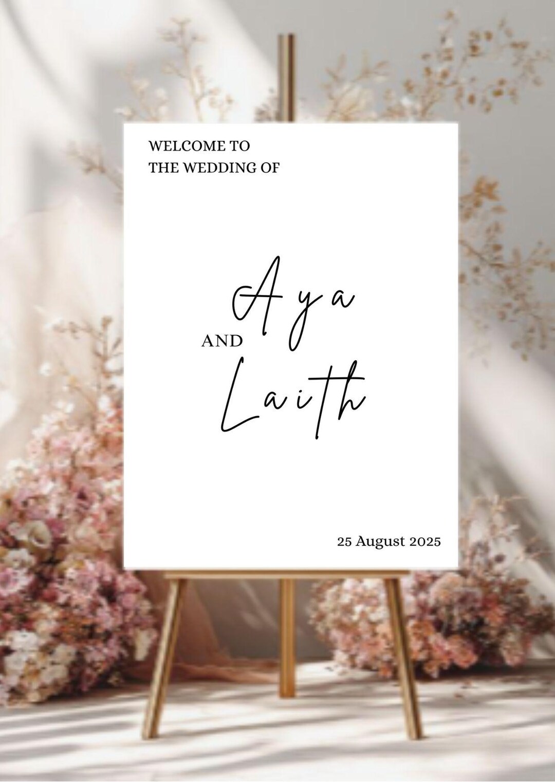 CUSTOM- Wedding Welcome Sign, Minimalist Welcome Sign Template,nikkah ...