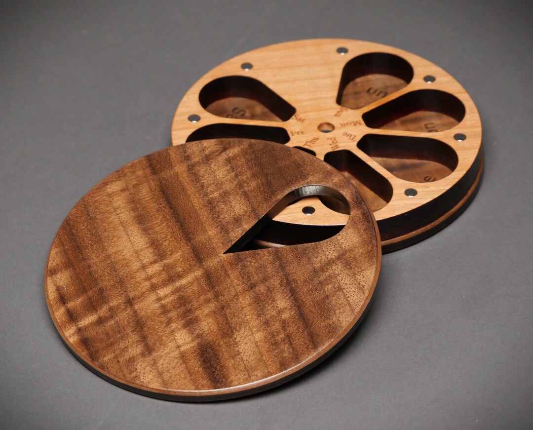 7 Day Pill Storage, Weekly Wooden Pill Box, Unique Original Design ...