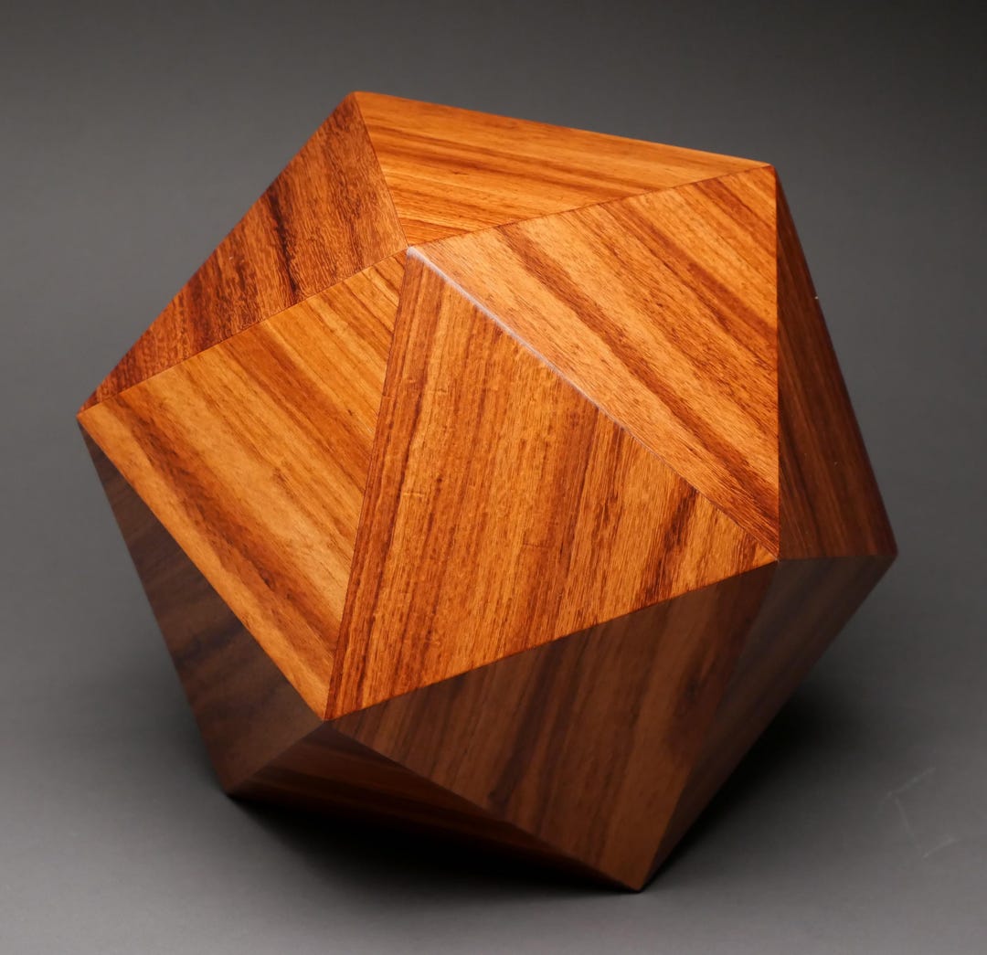 Large Geometric Wood Cremation Urn for Adult Human Ashes, Made in USA ...