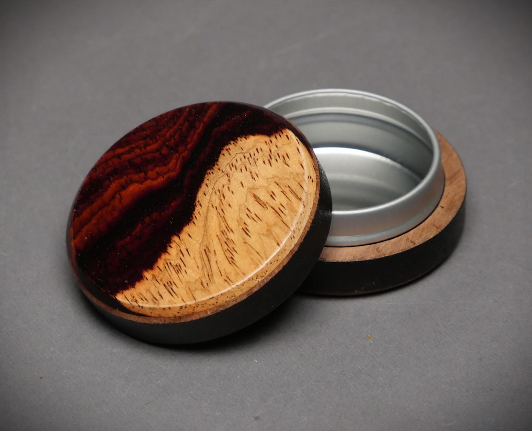 Small Pocket-sized Pill Box, Wood and Steel - Etsy