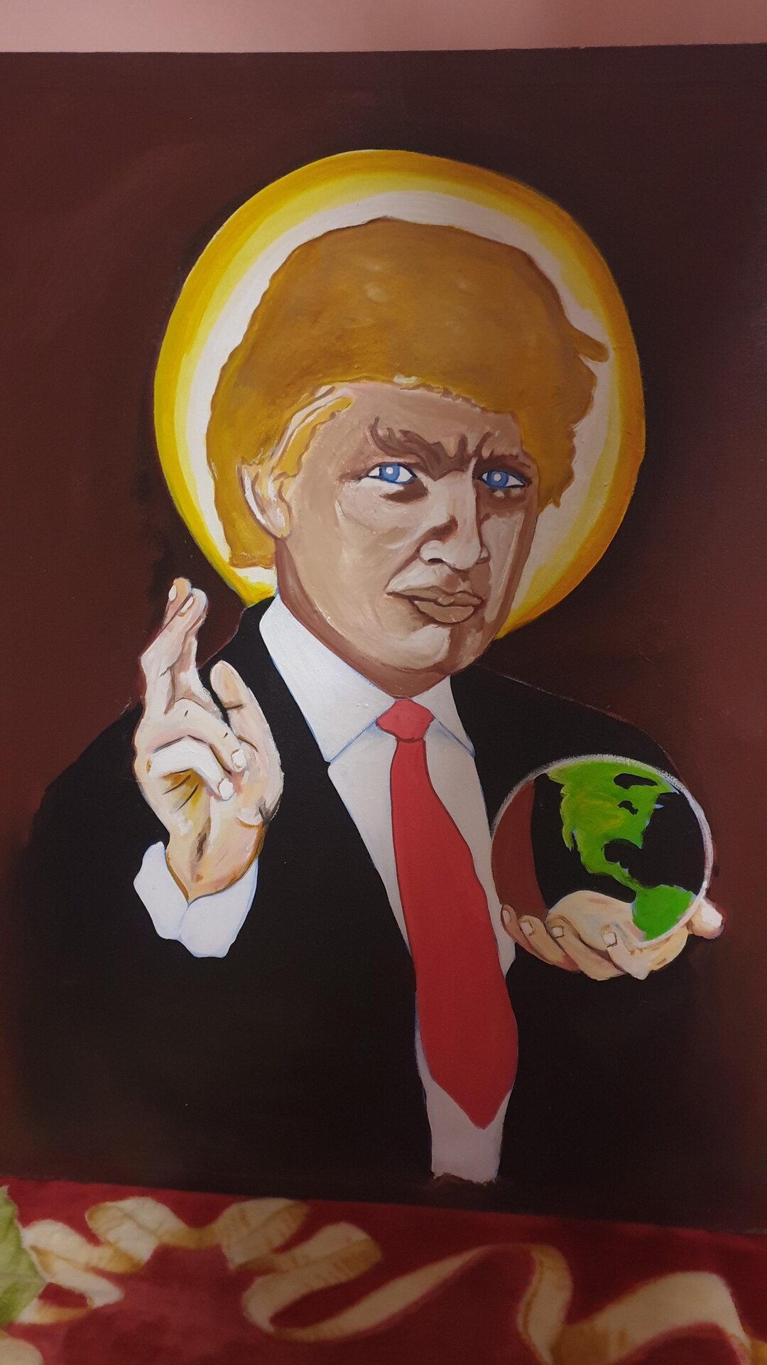 Salvator Mundi Donald Trump Abstract Art Original Watercolor Painting ...