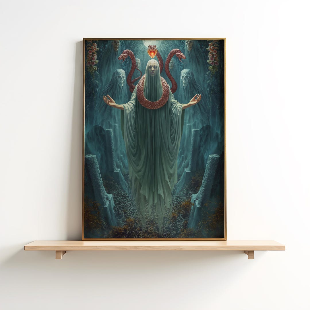 Medusa Serpent Goddess Digital Print | Witchy Wall Art Halloween Decor ...