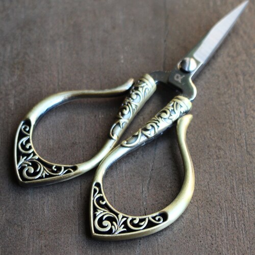 Tulip Garden Embroidery Scissors Antique Gold and Copper - Etsy