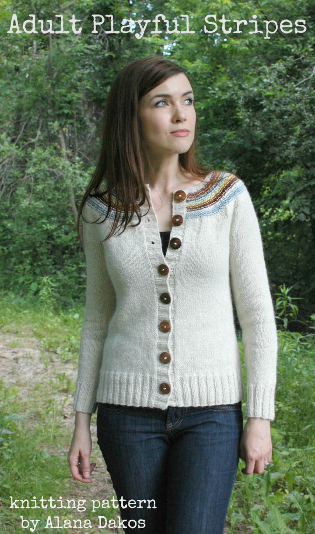 Women's Stripe Cardigan Pattern • Playful Stripes Adult Knitting ...