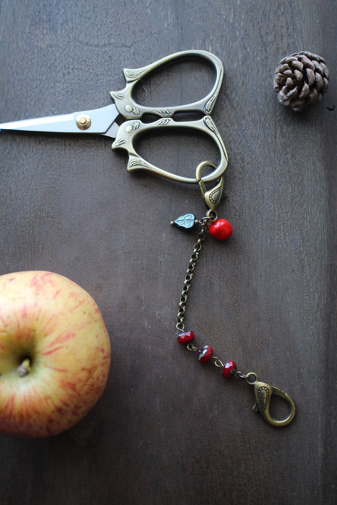Harvest Apple Scissor Chain • Autumn Accessory for Embroidery Scissors ...