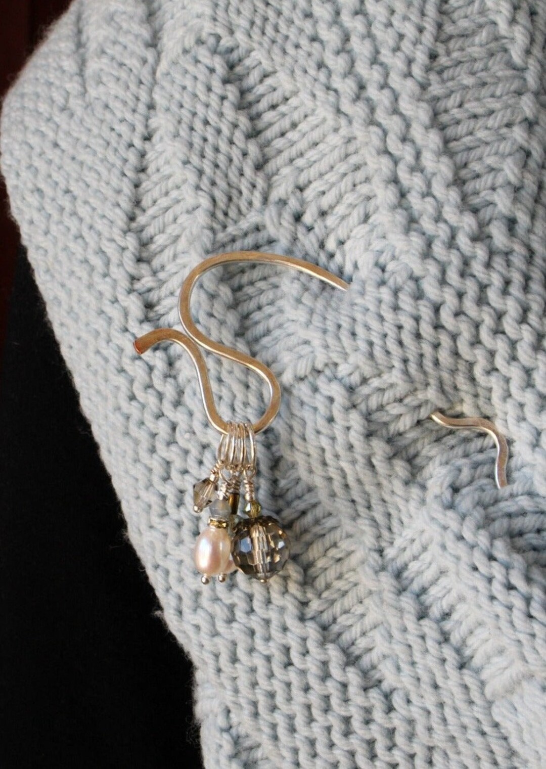 Shawl Stick for Knitters • Wool & Wire / Hammered Shawl Stick • Unique ...