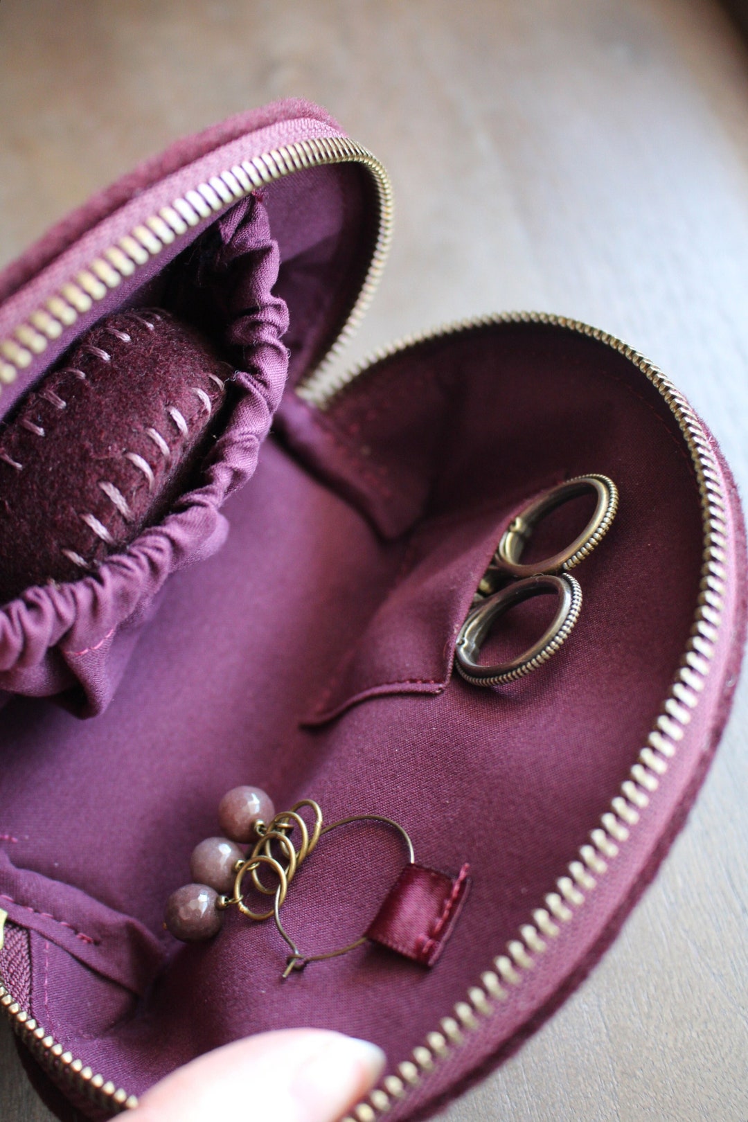 Woolen Notions Pouch Gift Set • Zippered Woolen Pouch for Craft ...