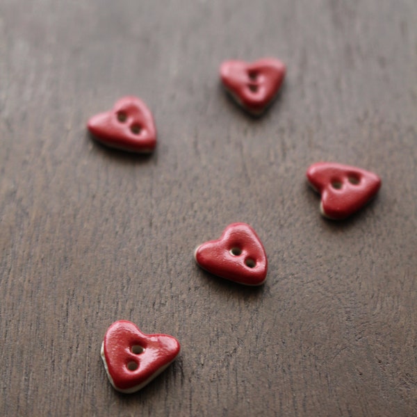 Tiny Heart Buttons - Etsy