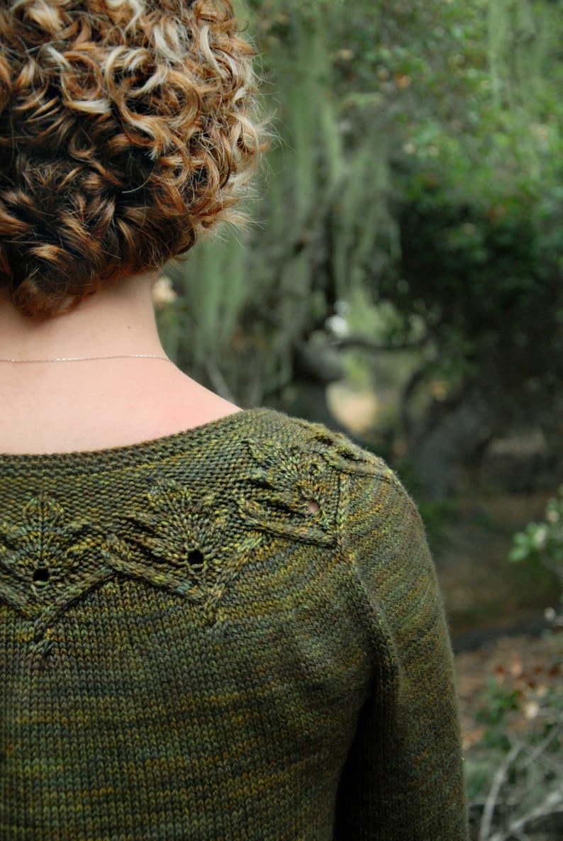Leaf Yoked Cardigan for Women Pattern • Gnarled Oak Knitting Pattern ...