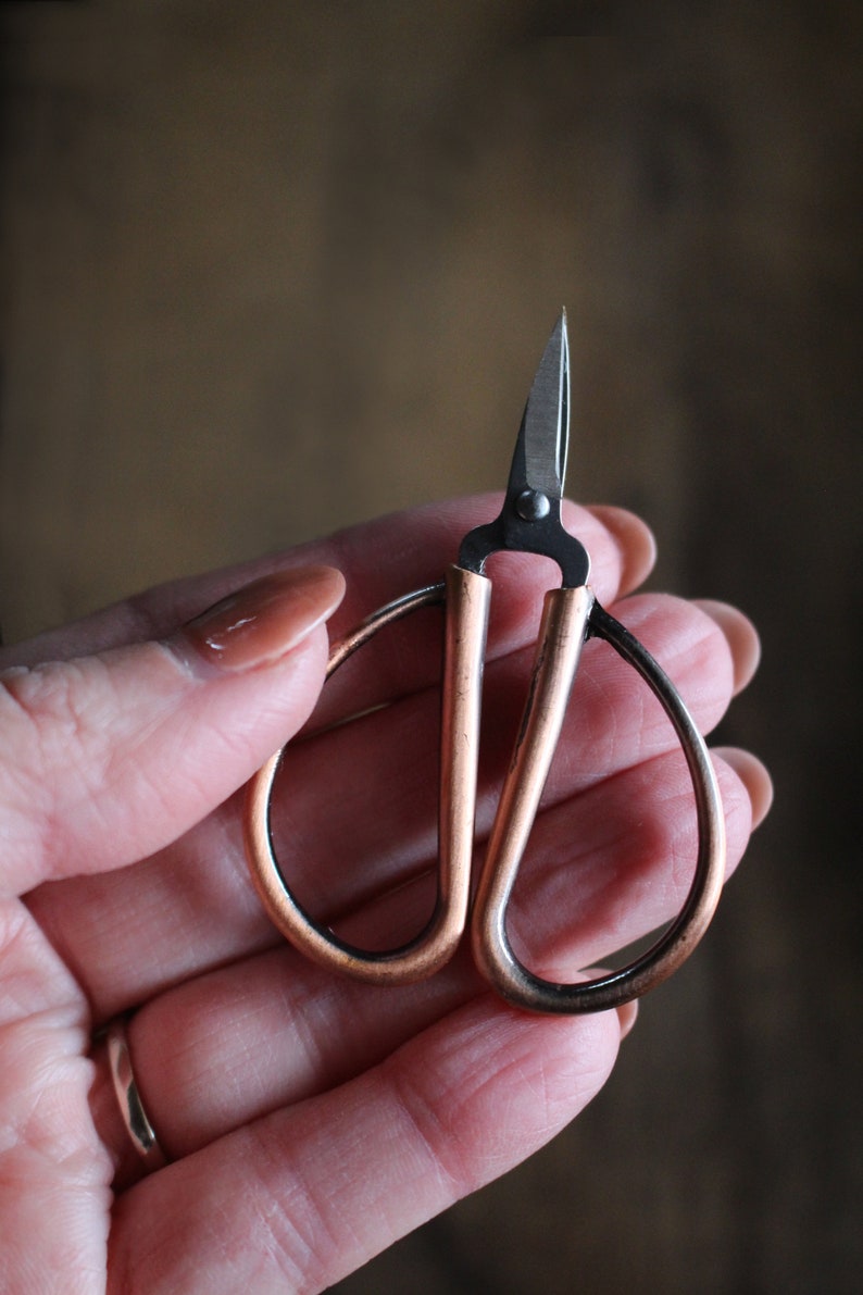 Mini Bonsai Snips Minimalist Thread Snips in Antique Copper - Etsy