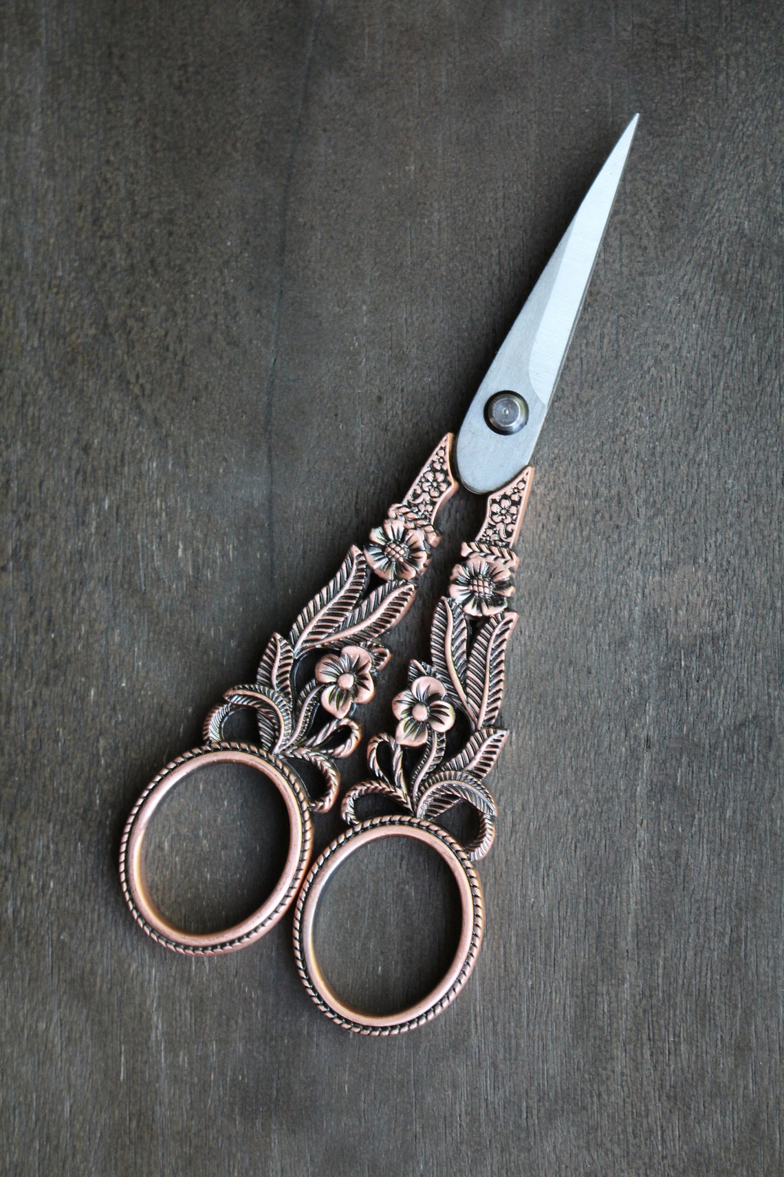 Floral Trellis Embroidery Scissors Antique Gold Silver and - Etsy